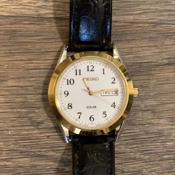 Seiko | Accessories | Newdeal Seiko Solar Gold Silver Tone Watch | Poshmark